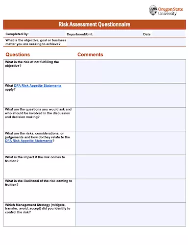 Risk Assessment Tools | Insurance and Risk Management Services | Oregon ...